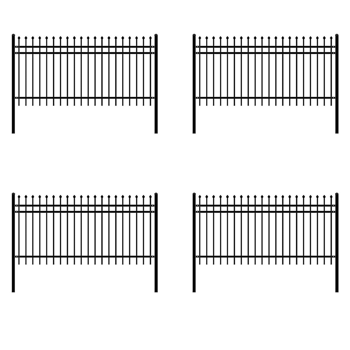 Aleko DYI 4-Panel Steel Fence Kit - ROME Style - 8x4 ft. Each ...
