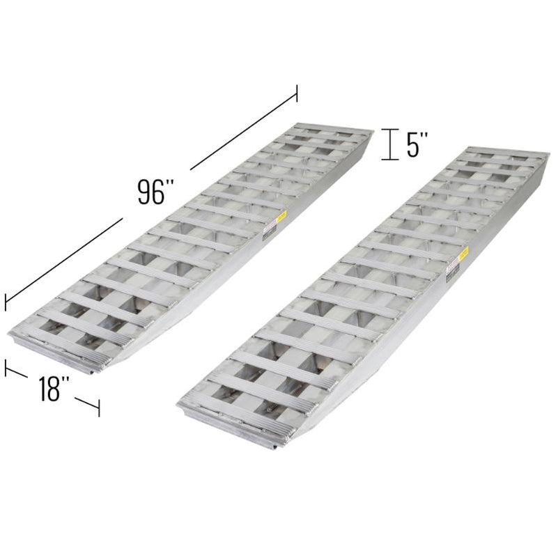HD Ramps 8' x 18" Aluminum Ramps with Double Pin-On Ends 23,500 lbs Ca ...